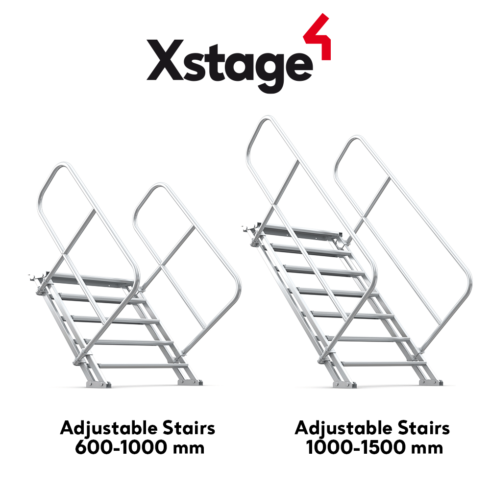 Area Four Industries - Xstage Adjustable Stairs – Up On Stage!
